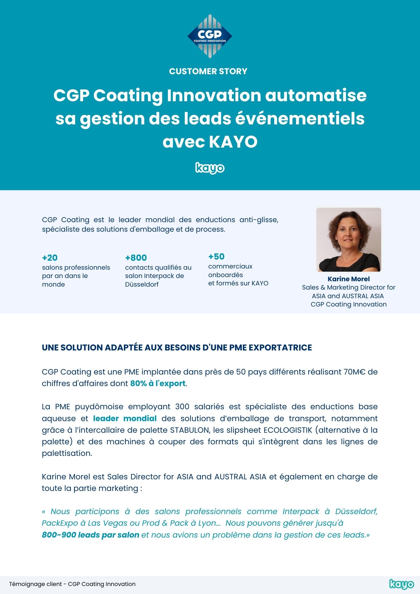 CGP Coating Innovation automatise sa gestion des leads événementiels avec KAYO